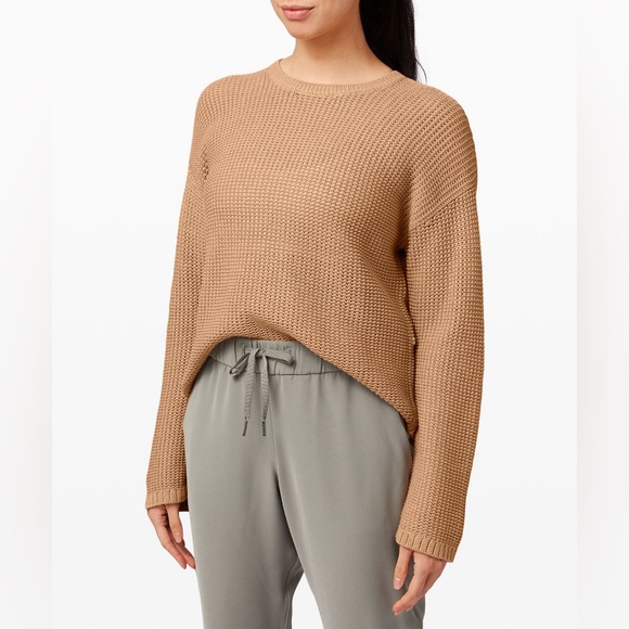 lululemon athletica | Sweaters | Lululemon Athletica Tan Crew Neck ...